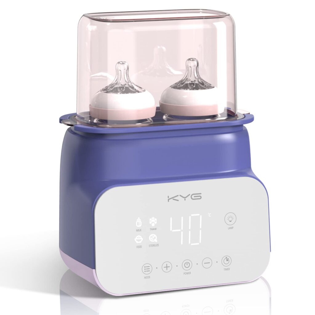 جهاز تعقيم زجاجات الأطفال 6 في 1 من KYG مع ضوء ليلي وشاشة LCD كبيرة ...